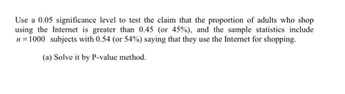 Solved Use a 0.05 significance level to test the claim that | Chegg.com