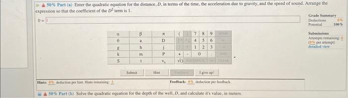 Solved (10\%) Problem 3: You stand at the top of a deep | Chegg.com