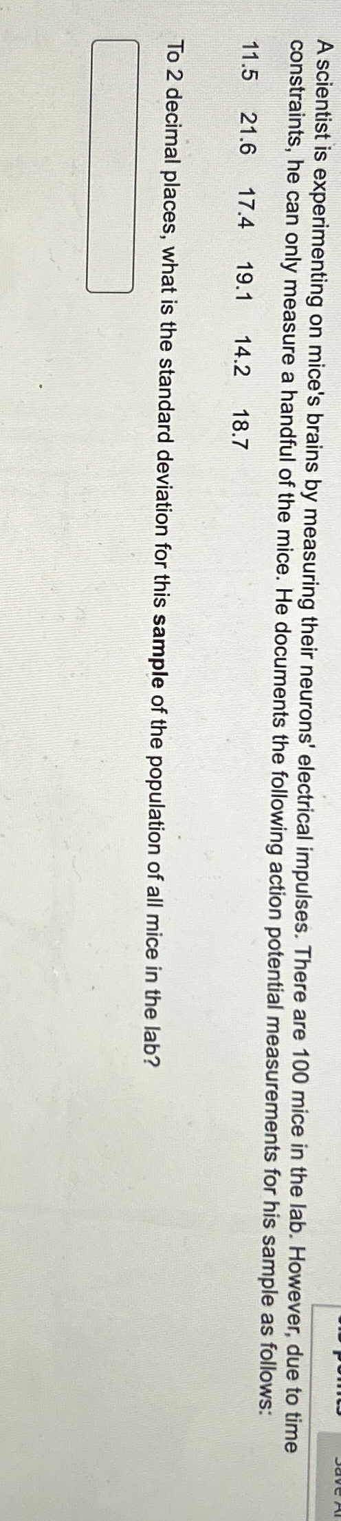 Solved A scientist is experimenting on mice's brains by | Chegg.com