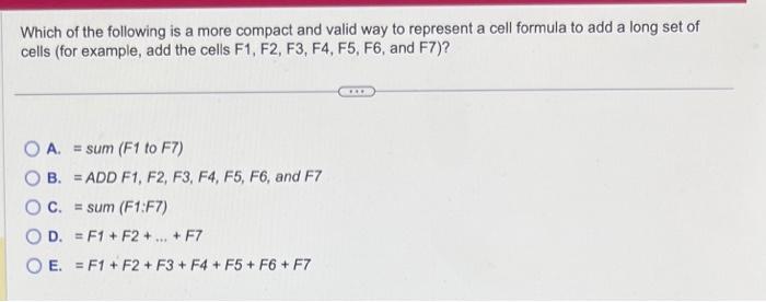 Solved Which of the following is a more compact and valid | Chegg.com