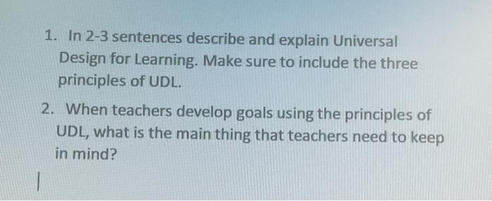 Solved 1. In 2-3 sentences describe and explain Universal | Chegg.com