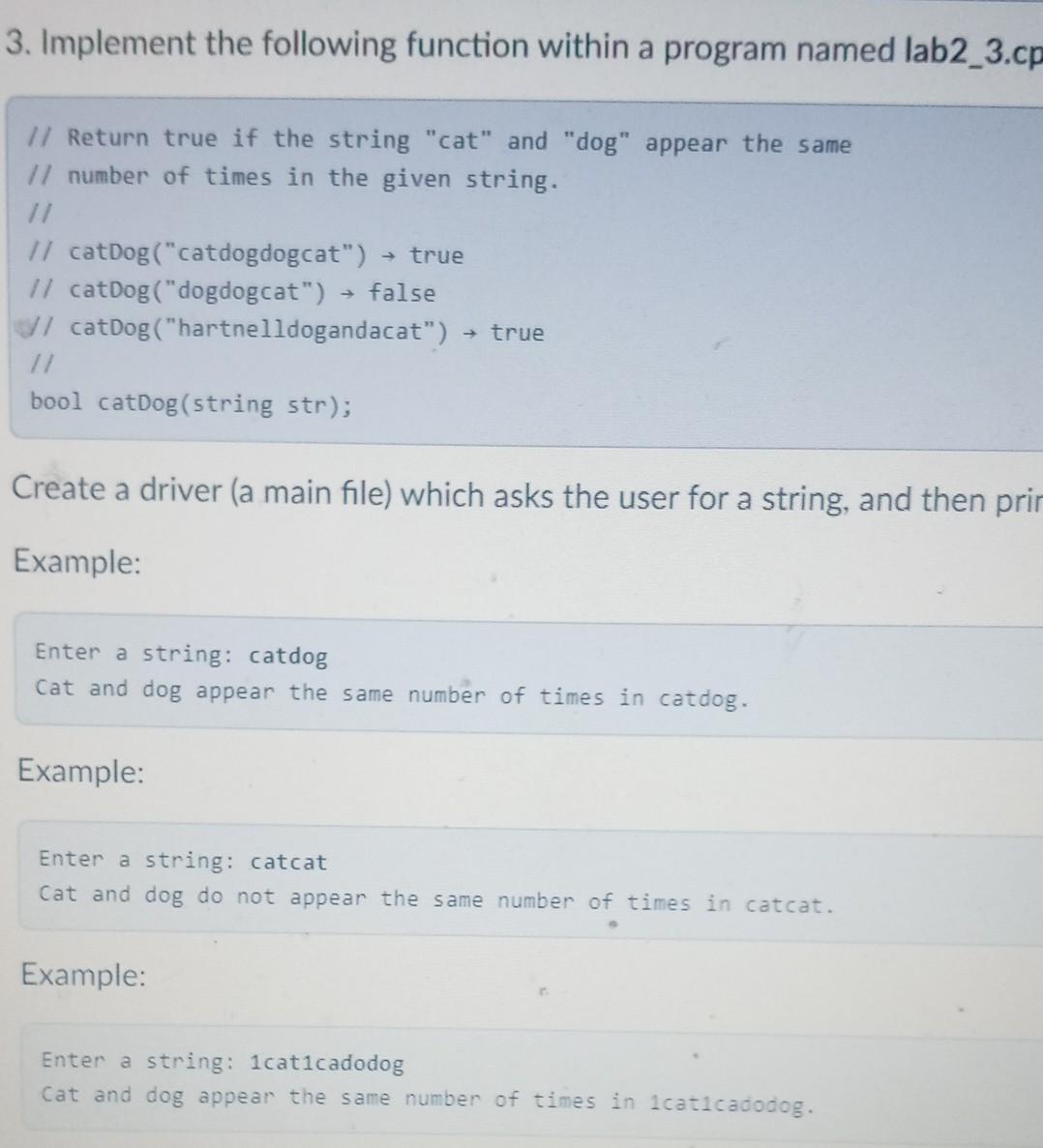 Solved 3. Implement the following function within a program | Chegg.com