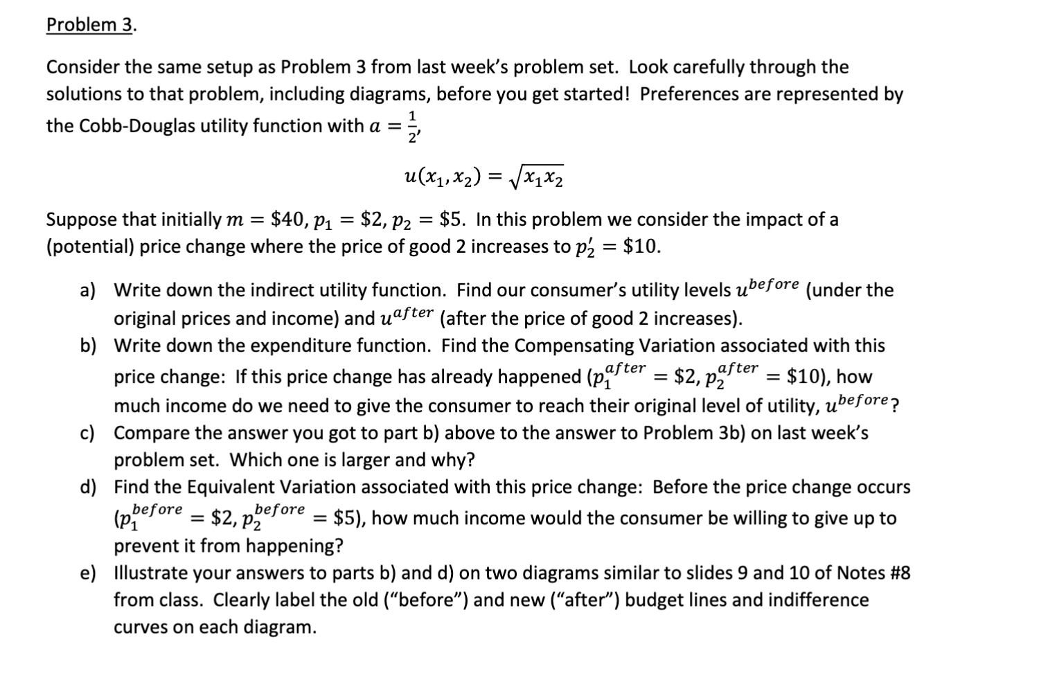 Solved Problem 3.Consider the same setup as Problem 3 ﻿from | Chegg.com