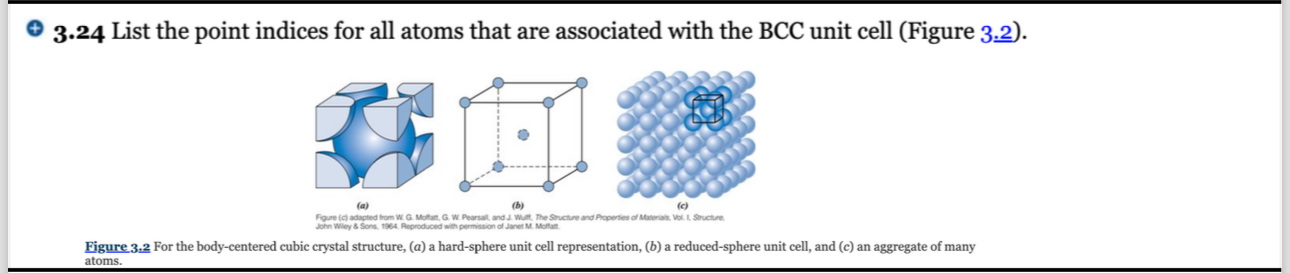 Solved 3.24 ﻿List the point indices for all atoms that are | Chegg.com