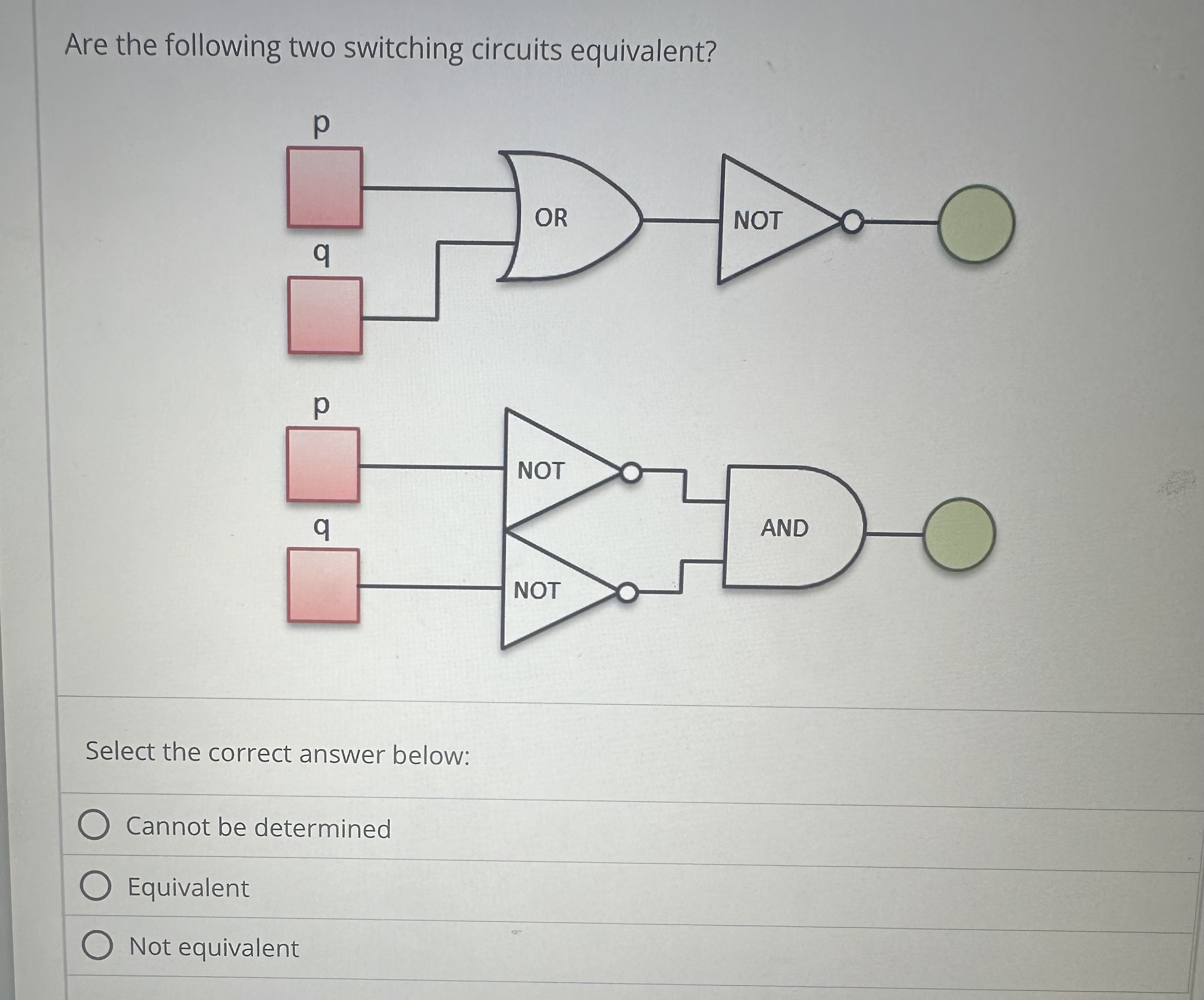 Solved Are the following two switching circuits | Chegg.com