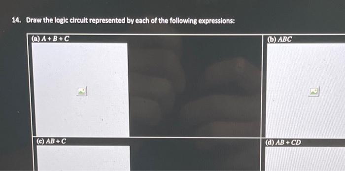 Solved 14. Draw the logic circuit represented by each of the | Chegg.com