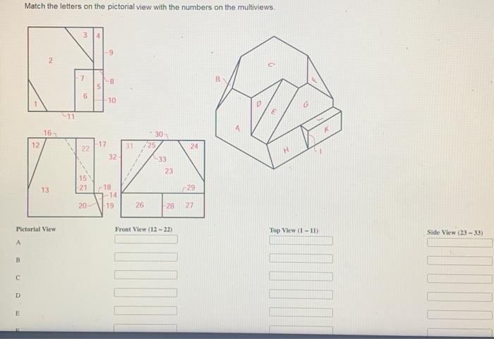 Solved Match the letters on the pictorial view with the | Chegg.com