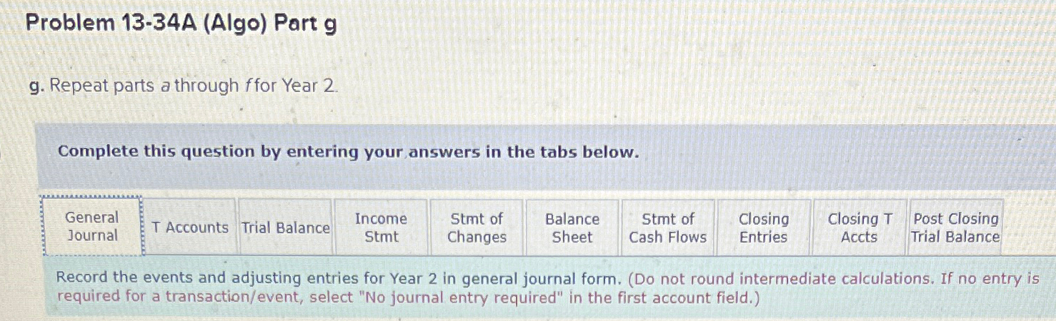 Solved Problem 13-34A (Algo) ﻿Two complete accounting cycles | Chegg.com