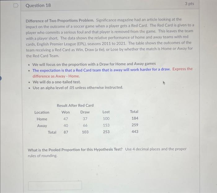 Solved Difference of Two Proportions Problem. Significance | Chegg.com
