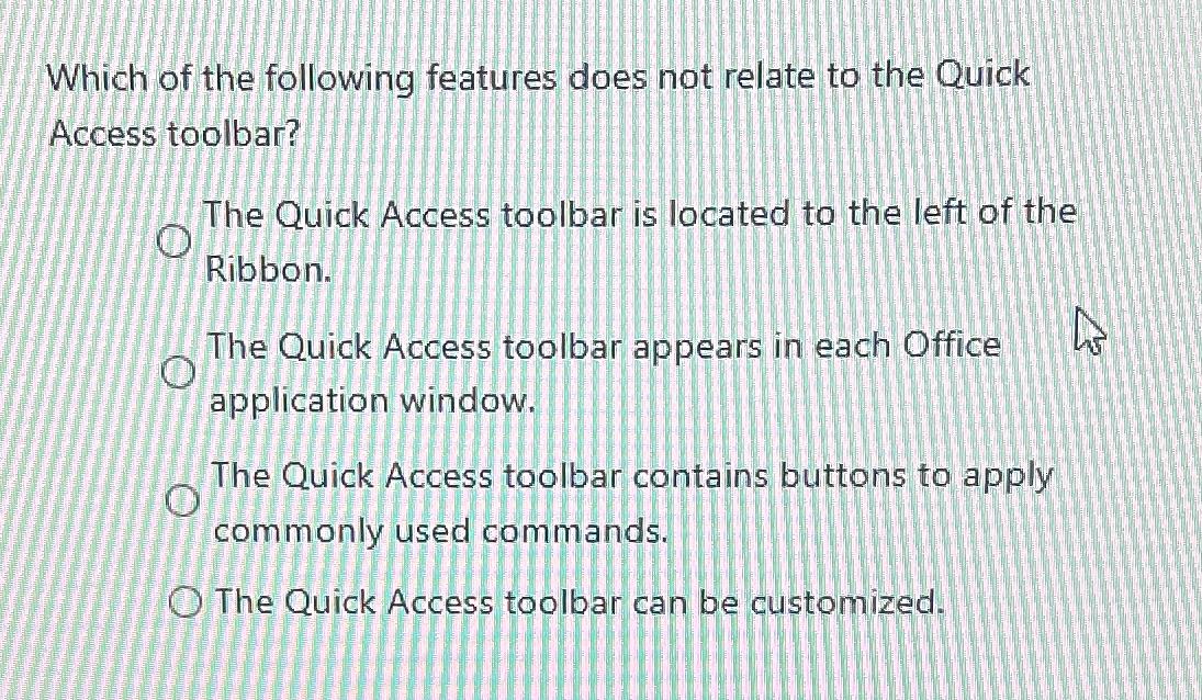 Solved Which of the following features does not relate to | Chegg.com
