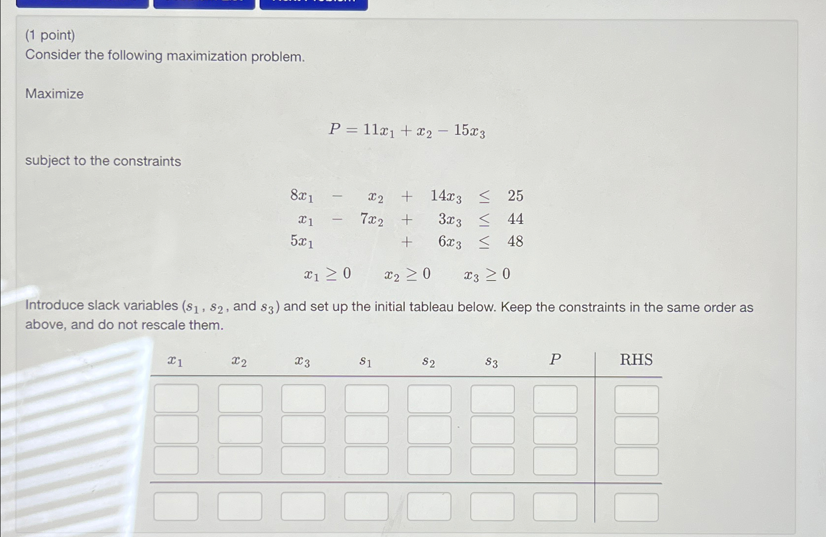 Solved 1 ﻿point Consider The Following Maximization
