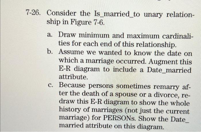 Solved 26. Consider the Is_married_to unary relationship in | Chegg.com