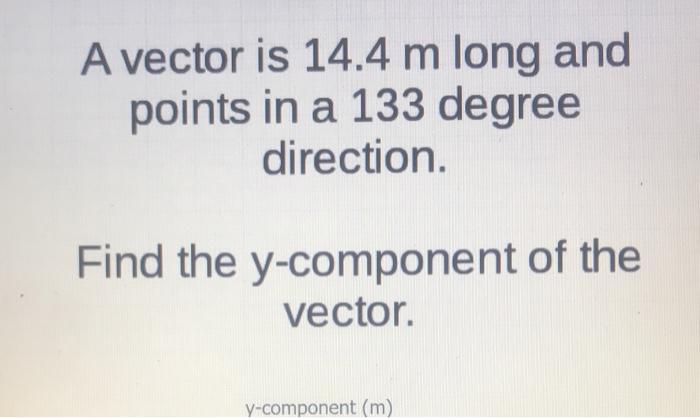 Solved A vector is 14.4 m long and points in a 133 degree | Chegg.com