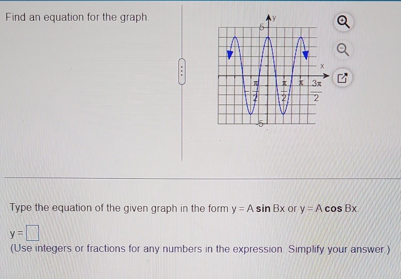 Solved Find an equation for the graph. Type the equation of | Chegg.com