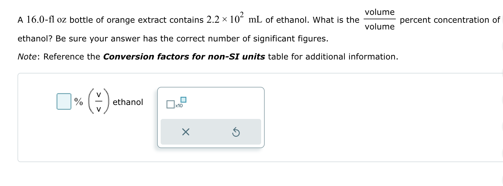 Solved A 16.0-fl oz bottle of orange extract contains | Chegg.com