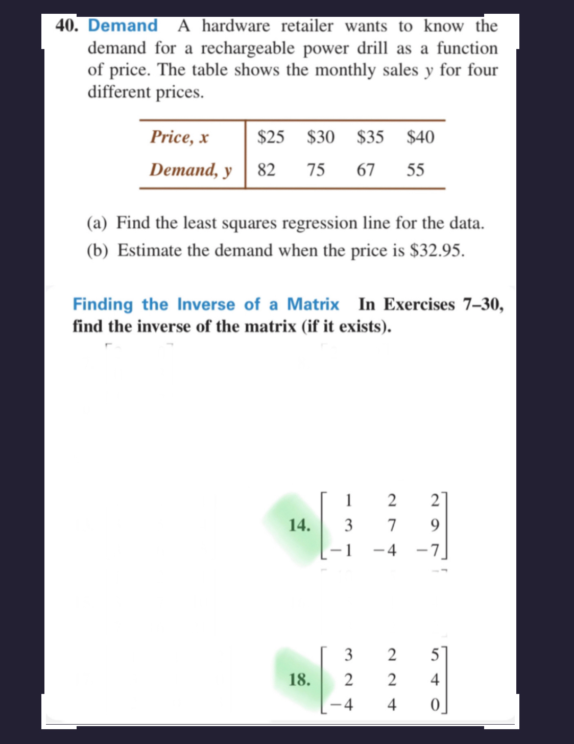 Solved Please solve all qustions (linear algebra class) | Chegg.com