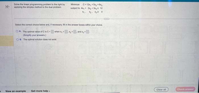 Solved Solve the linear programming problom to the right by | Chegg.com