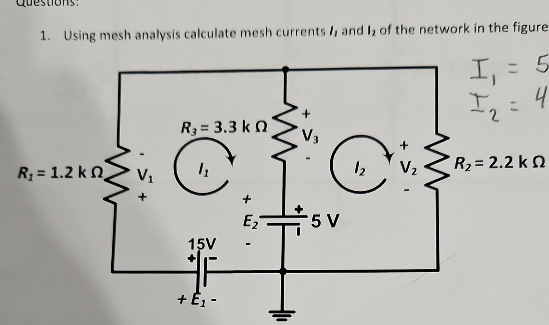 Using MULTISIM, determine the current I1, I2, and | Chegg.com
