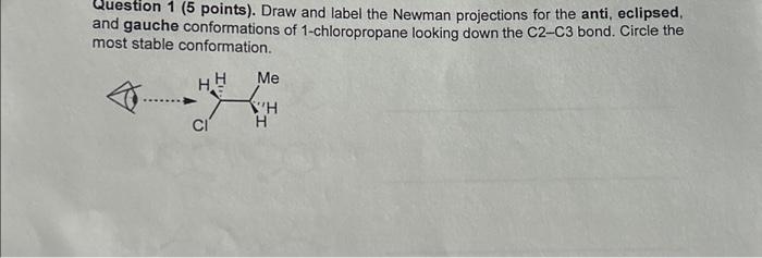 Solved Question 1 (5 points). Draw and label the Newman | Chegg.com