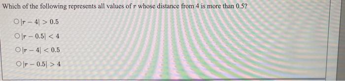 Solved Which of the following represents all values of r | Chegg.com