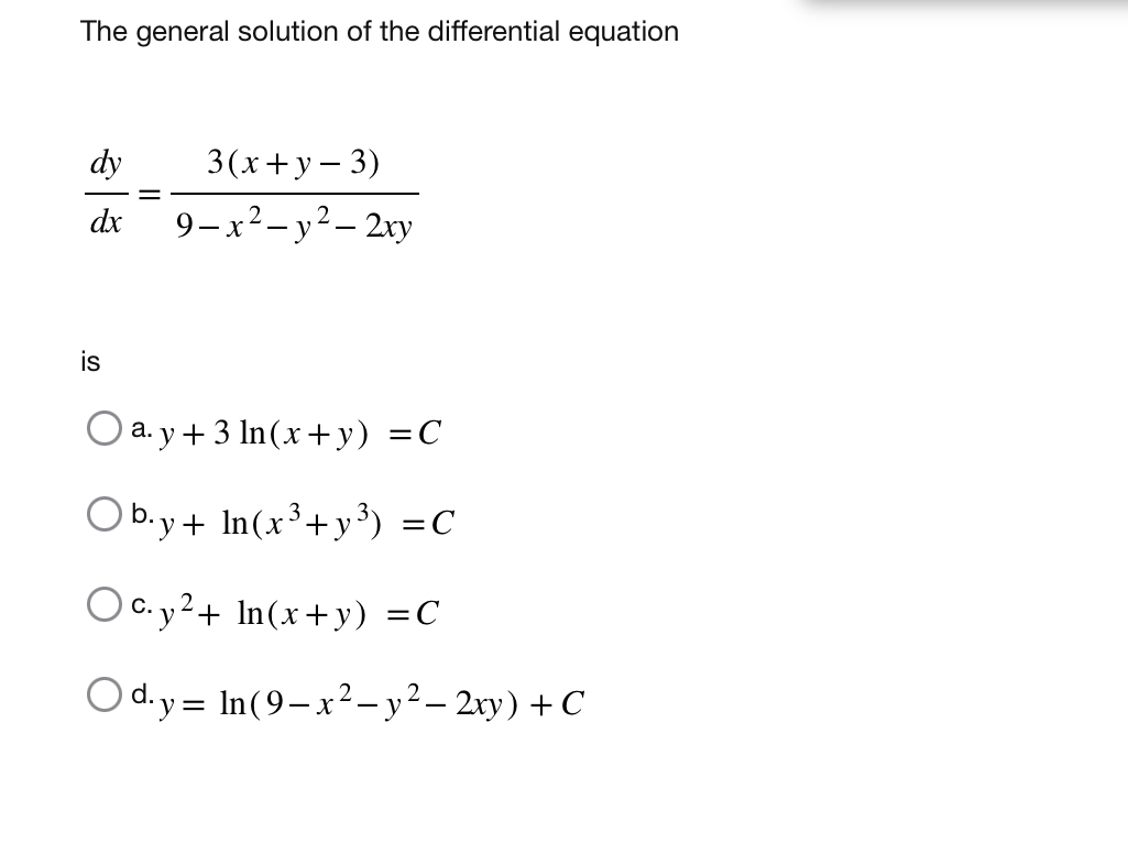 Solved The general solution of the differential | Chegg.com