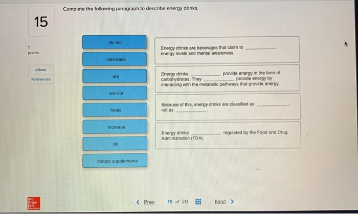 Solved Complete the following paragraph to describe energy | Chegg.com