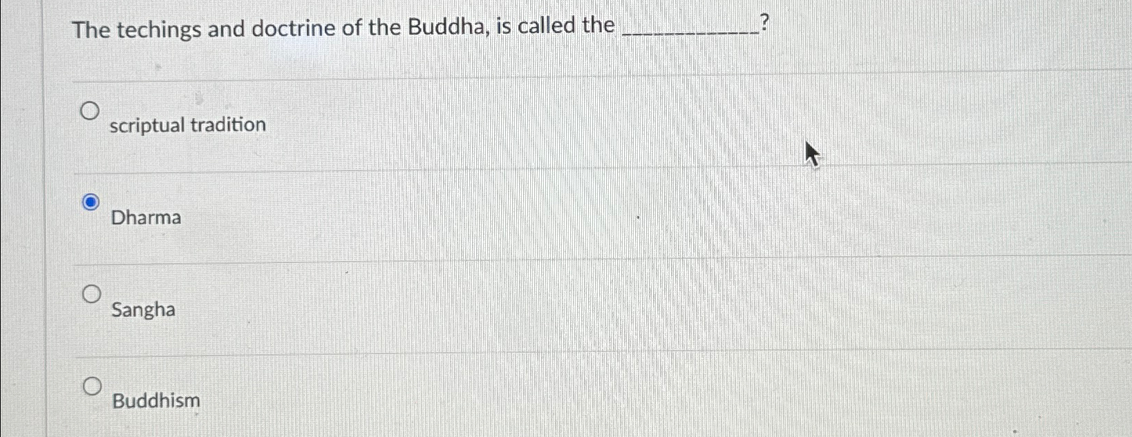 Solved The techings and doctrine of the Buddha, is called | Chegg.com