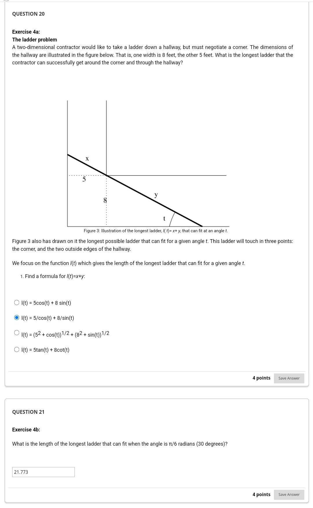 Solved Exercise 4a: The ladder problem A two-dimensional | Chegg.com