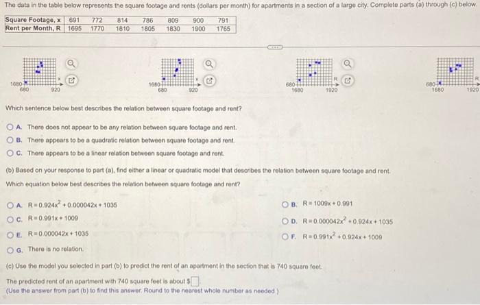 Solved (a) Using a graphing utlity, draw a seatter diagram | Chegg.com