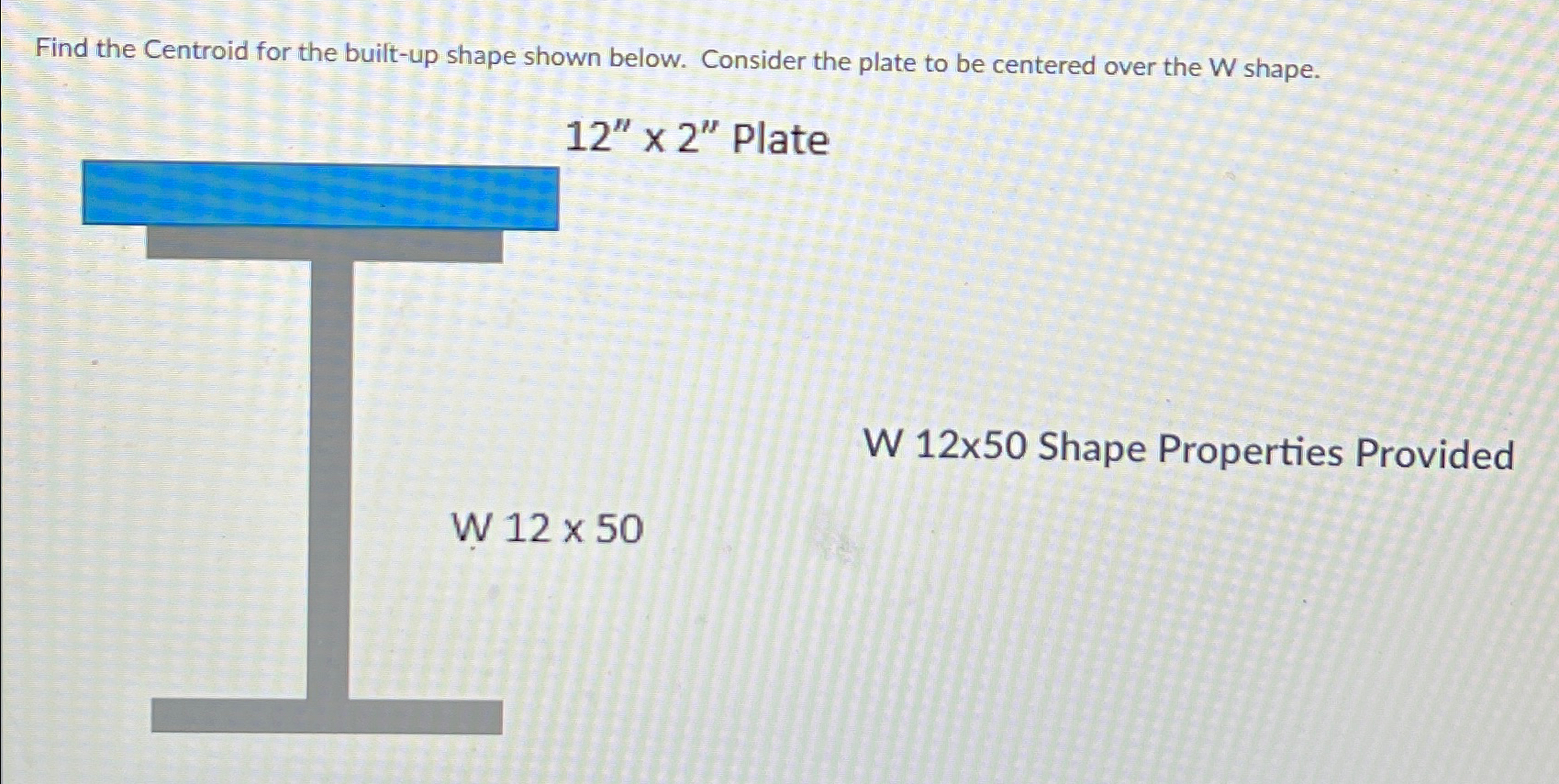Solved Find the Centroid for the built-up shape shown below. | Chegg.com