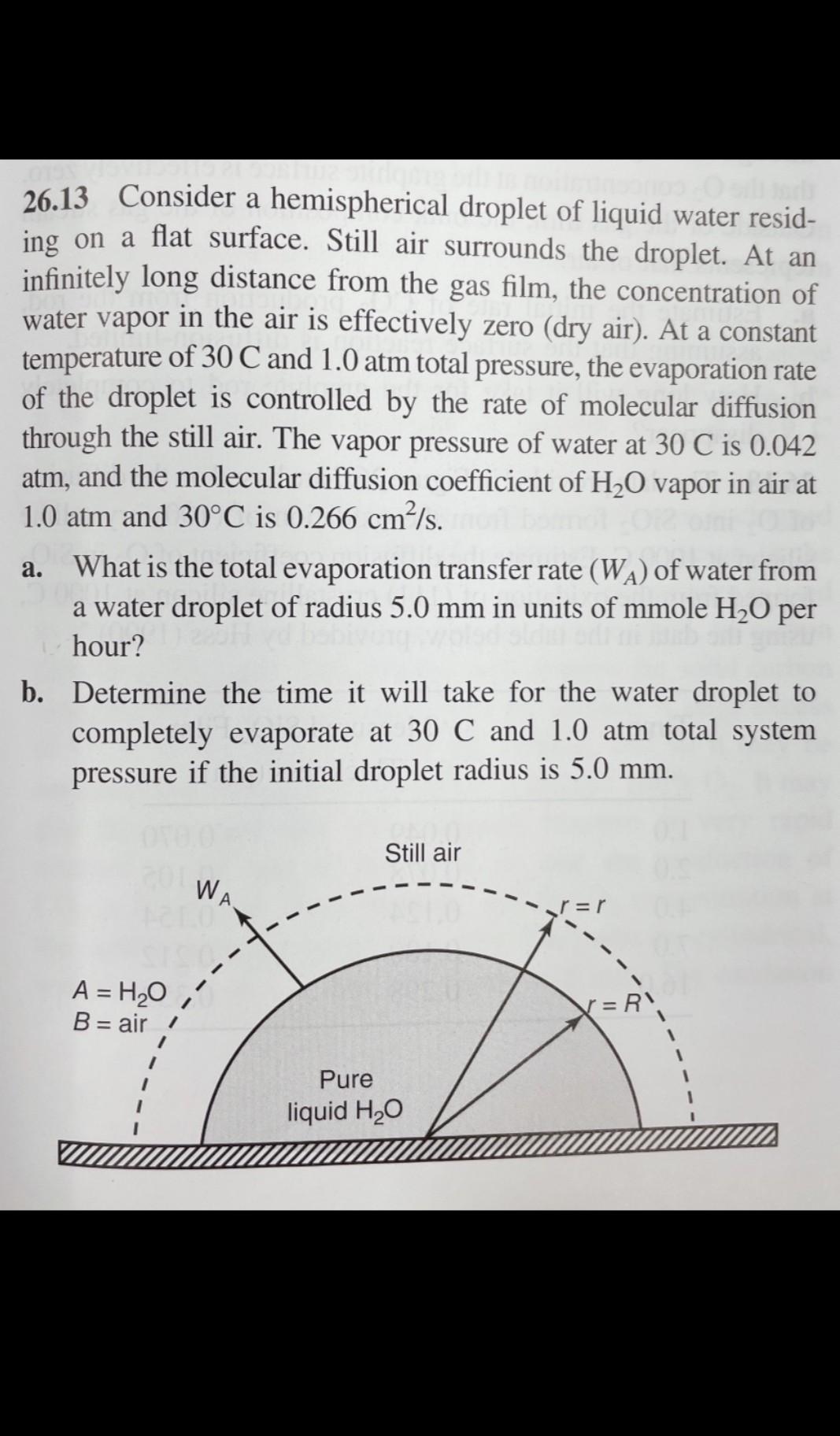 Solved 26.13 Consider a hemispherical droplet of liquid | Chegg.com Solved 26.13 Consider a hemispherical droplet of liquid | Chegg.com