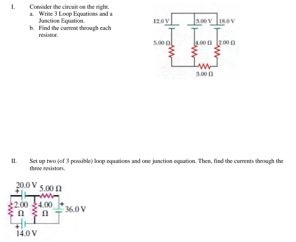 Solved I. Consider the circuit on the right.a. ﻿Write 3 | Chegg.com