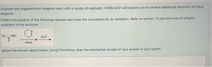 Solved Signard and organolithium reagents react with a | Chegg.com