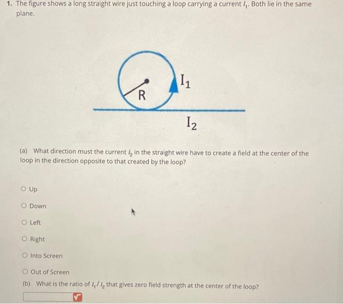 Solved 1. The figure shows a long straight wire just | Chegg.com