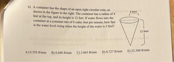 Solved 6) A container has the shape of an open right | Chegg.com