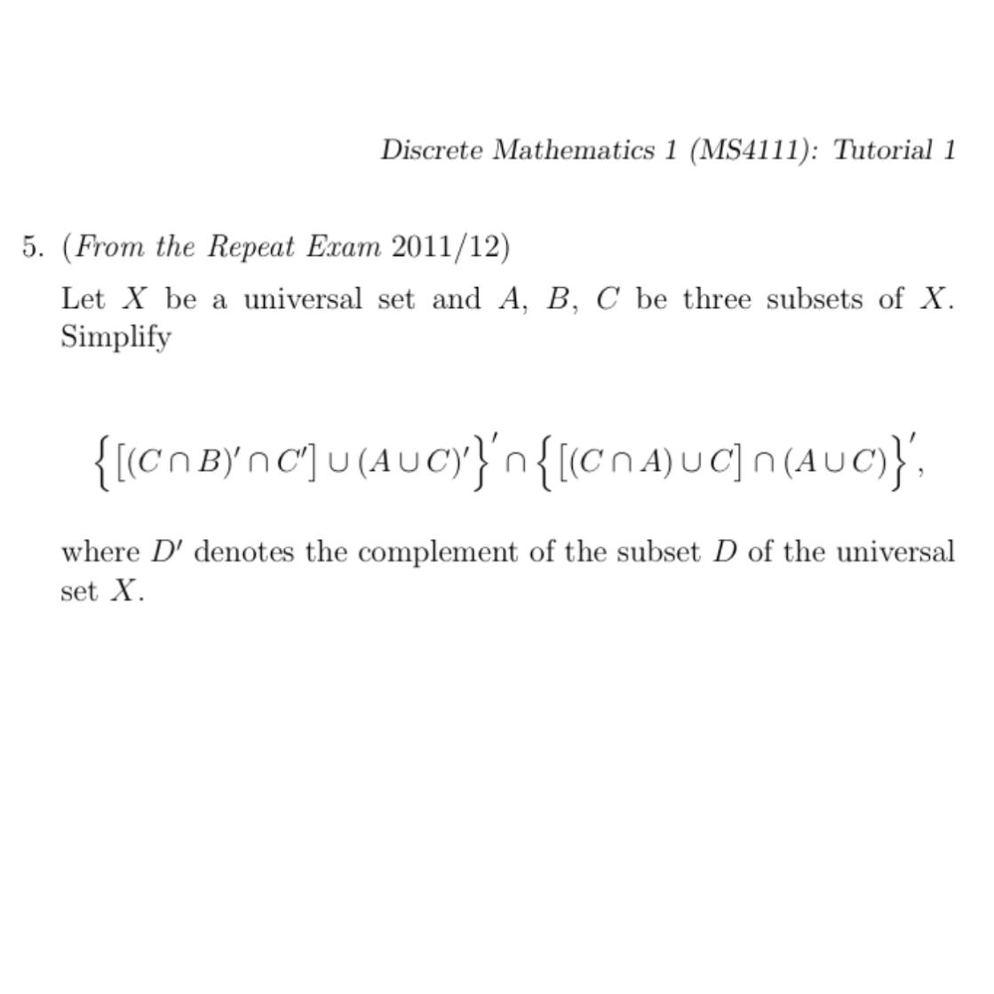Solved Discrete Mathematics 1 (MS4111): Tutorial 15. (From | Chegg.com