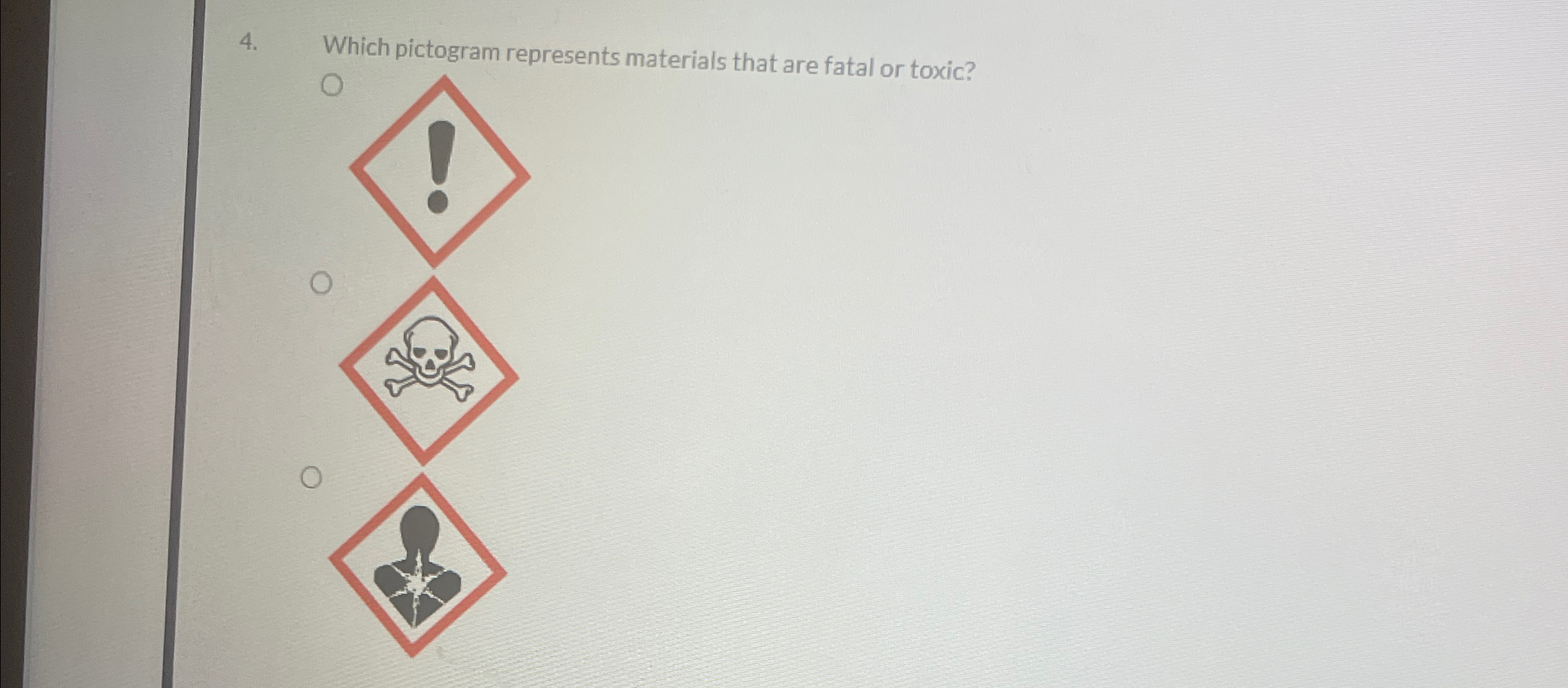 Solved Which pictogram represents materials that are fatal | Chegg.com