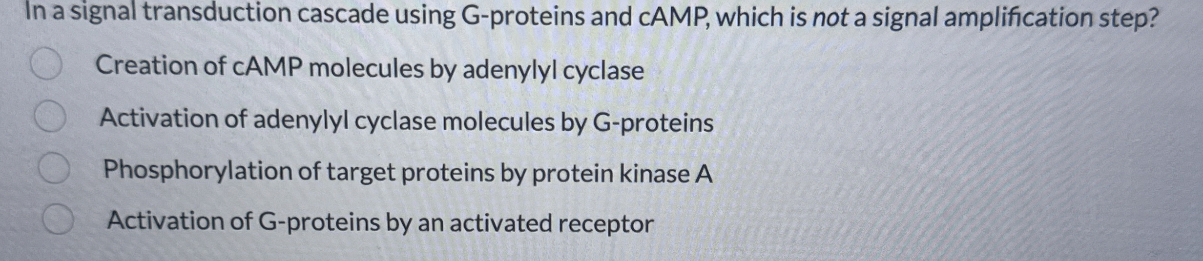 In a signal transduction cascade using G-proteins and | Chegg.com