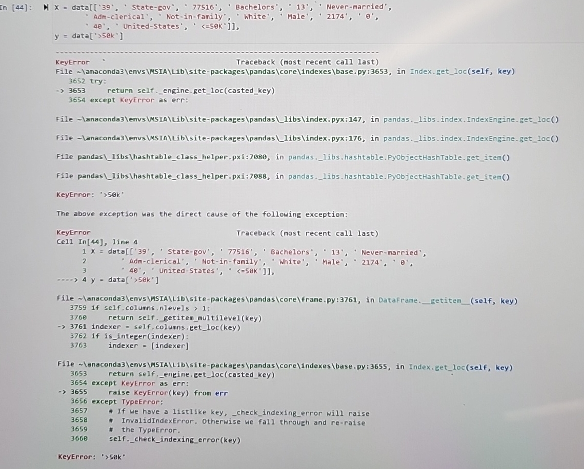 i keep getting an error for my y data. In [44]: , ' | Chegg.com