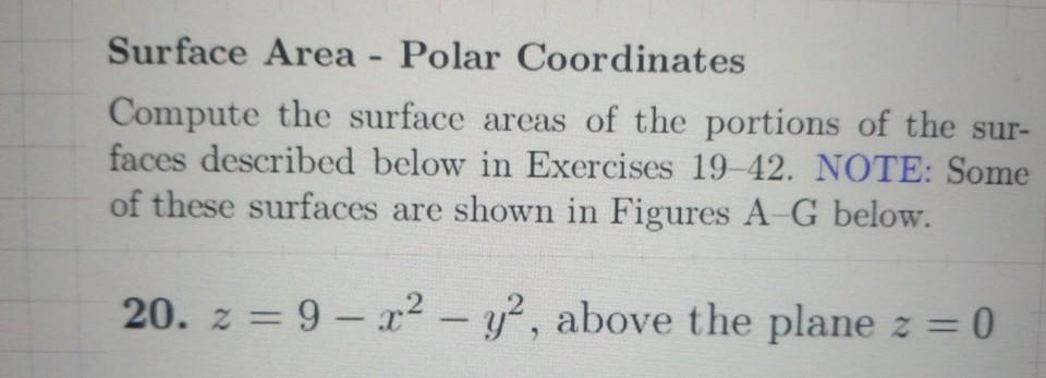 Solved Surface Area - Polar Coordinates Compute the surface | Chegg.com