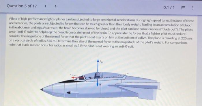 Solved Pilots of high-performance fighter planes can be | Chegg.com