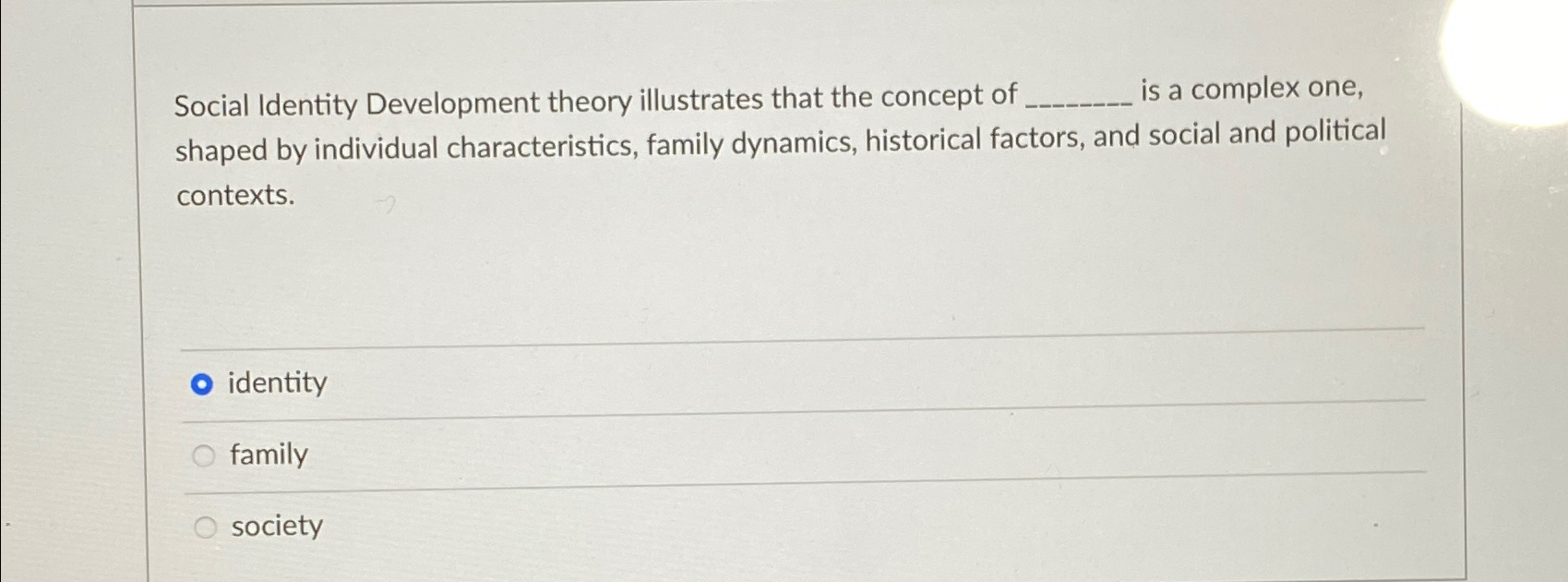 Solved Social Identity Development theory illustrates that | Chegg.com