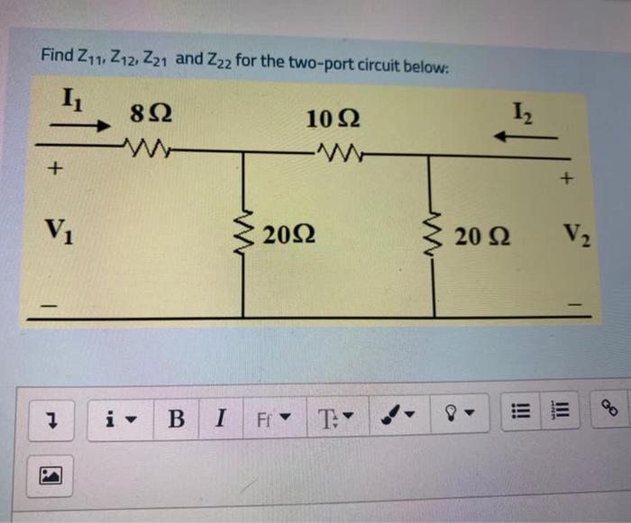 Solved Find Z11, 212, Z21 and Z22 for the two-port circuit | Chegg.com