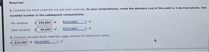 Solved Direct Materials Usage Variance, Direct Materials Mix | Chegg.com