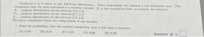 Solved Problems 1 to 3 relate to the following information. | Chegg.com