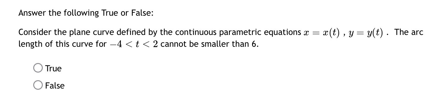 Solved Answer the following True or False:Consider the plane | Chegg.com