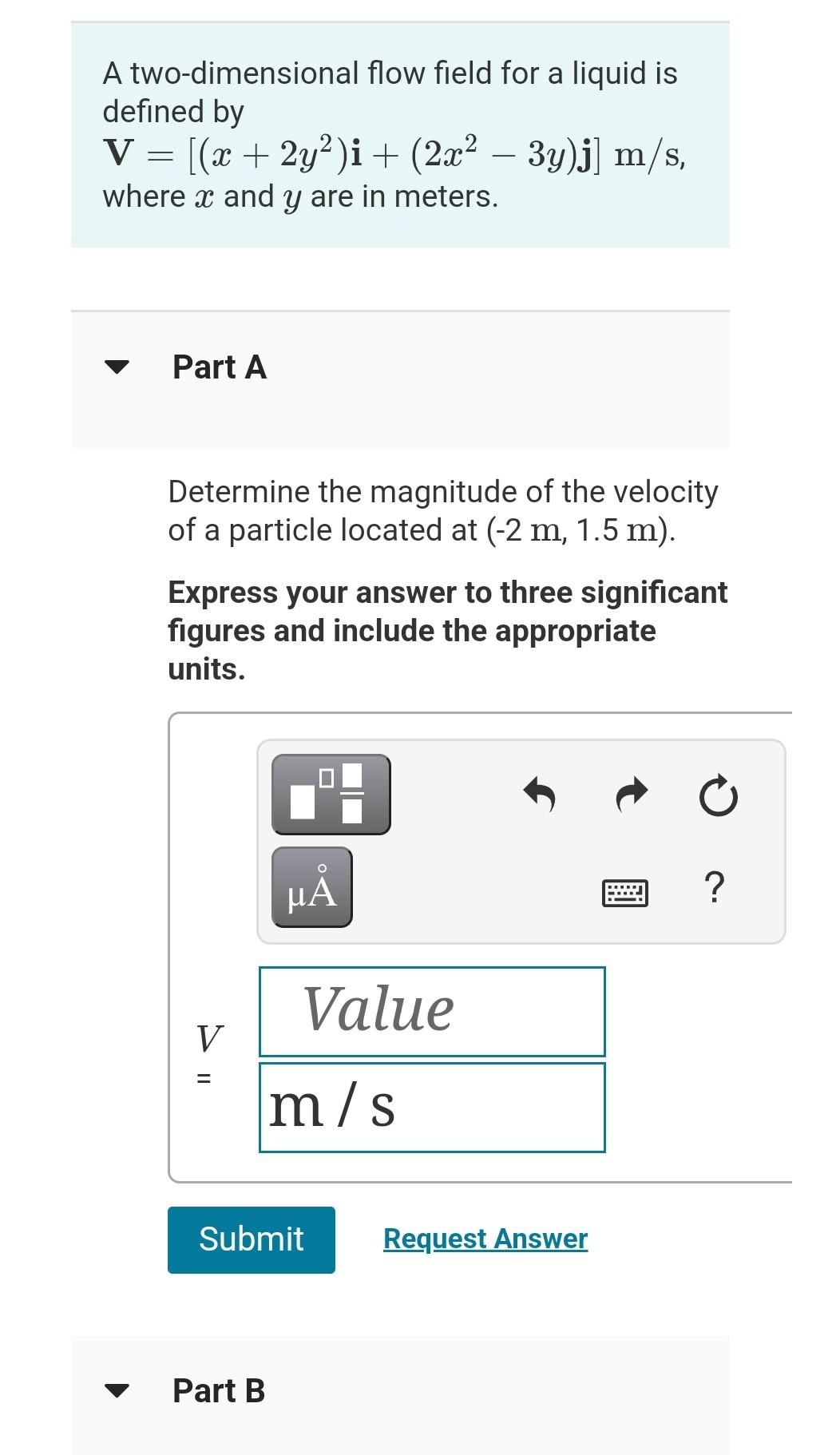 Solved A two-dimensional flow field for a liquid is defined | Chegg.com