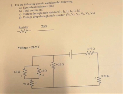 Solved 6 ﻿Find a)equivalent resistance b) ﻿total current c) | Chegg.com