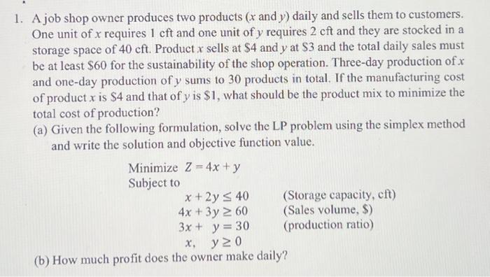 Solved Please solve the linear programming problem using the | Chegg.com