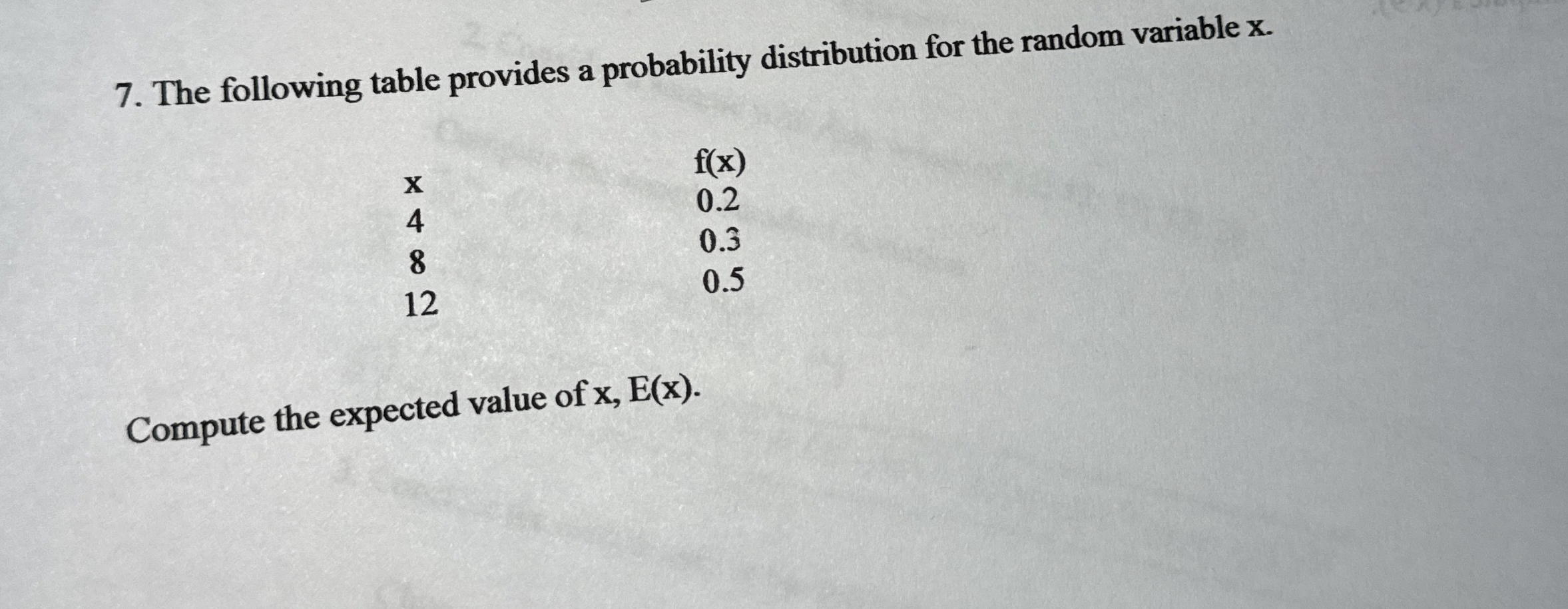 Solved The following table provides a probability | Chegg.com